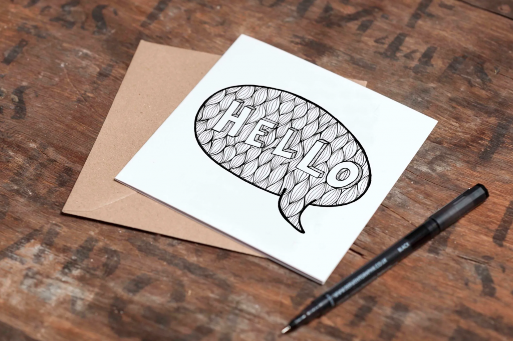 Hello greetings card – Wee Green Place