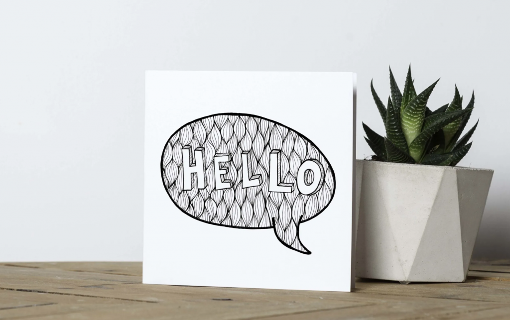 Hello greetings card – Wee Green Place