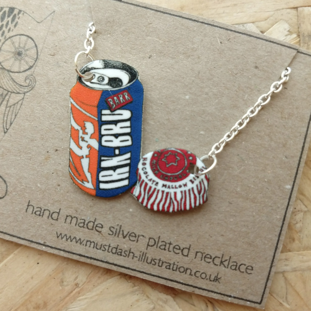 Irn bru tunnocks teacake necklace – Wee Green Place