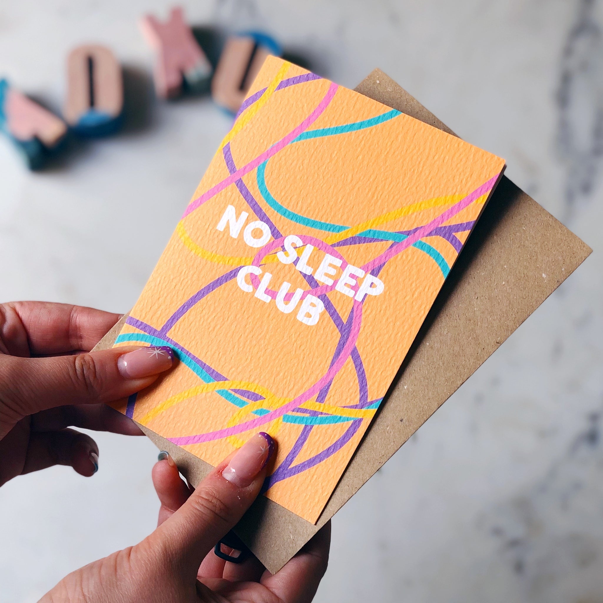 No sleep club card – Wee Green Place