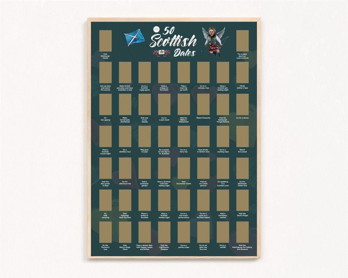 50 Scottish dates bucket list poster – Wee Green Place