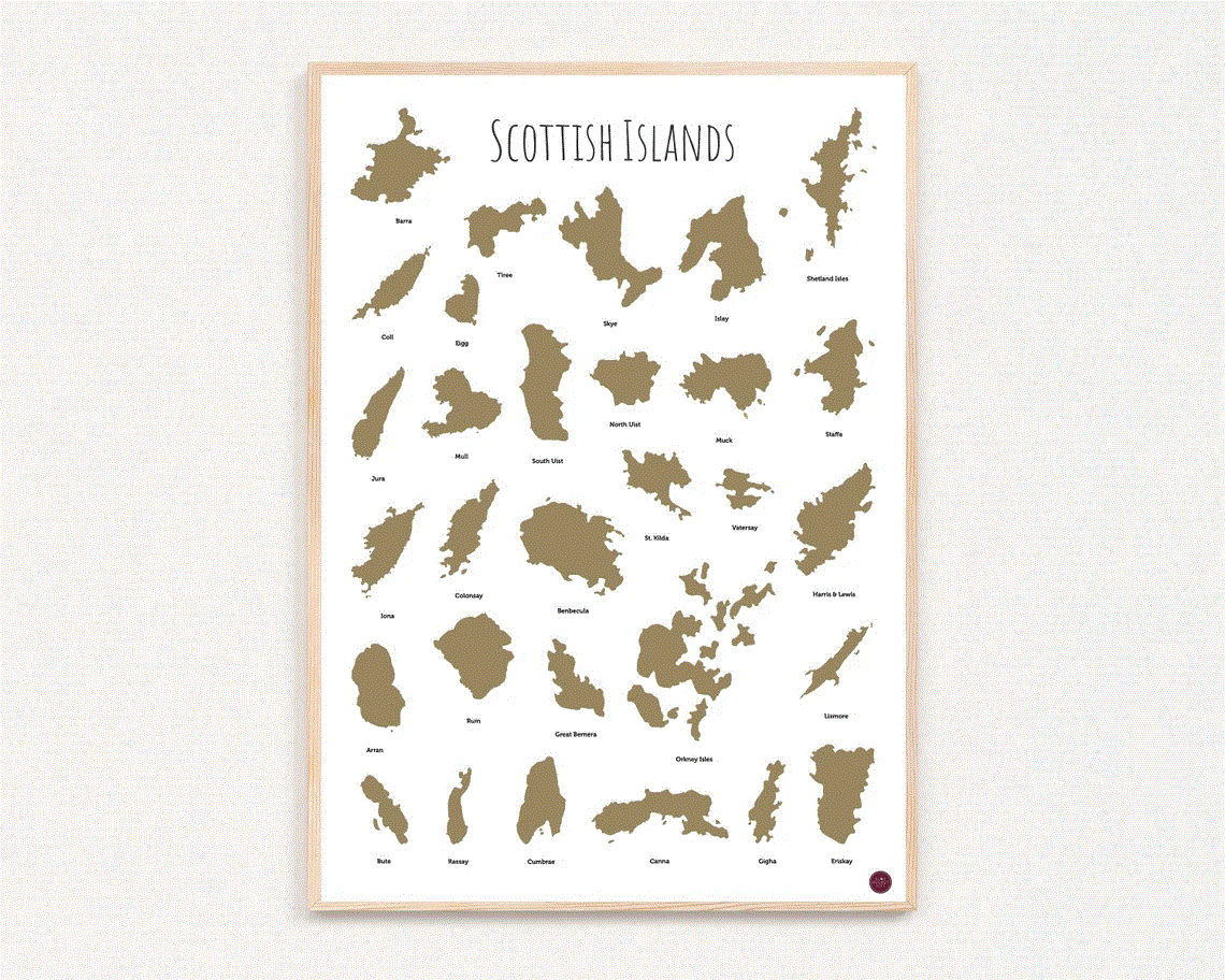 Scottish Islands bucket list poster – Wee Green Place