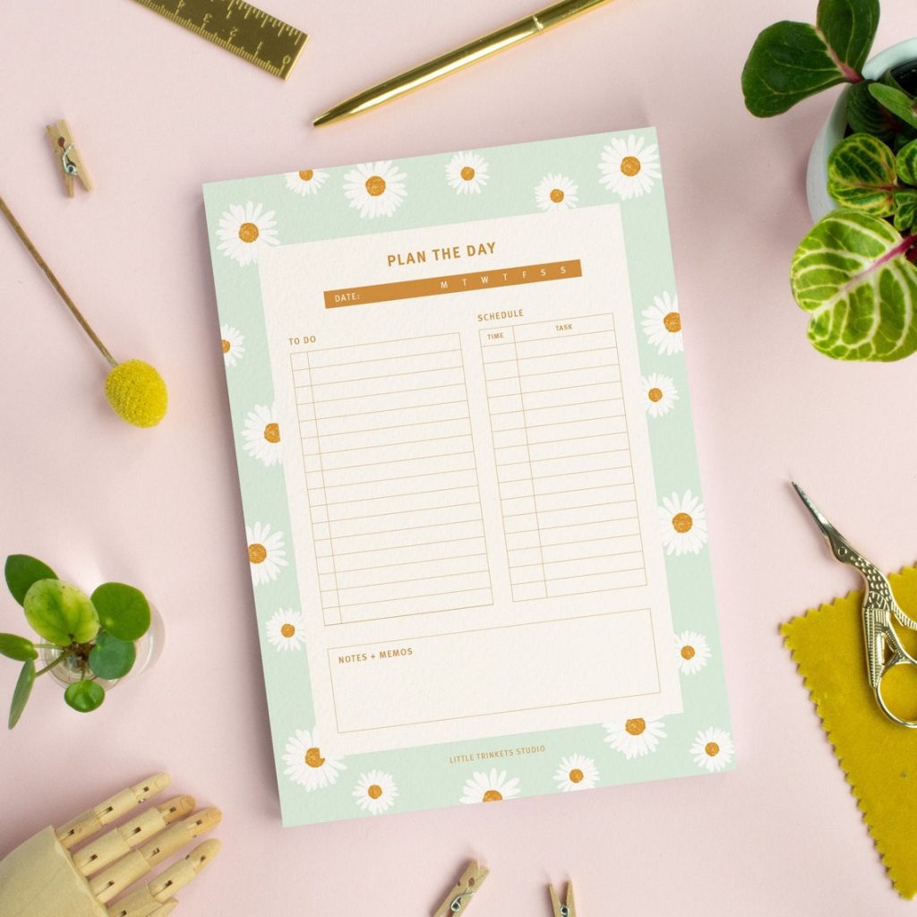 Plan the day daisy notepad – Wee Green Place