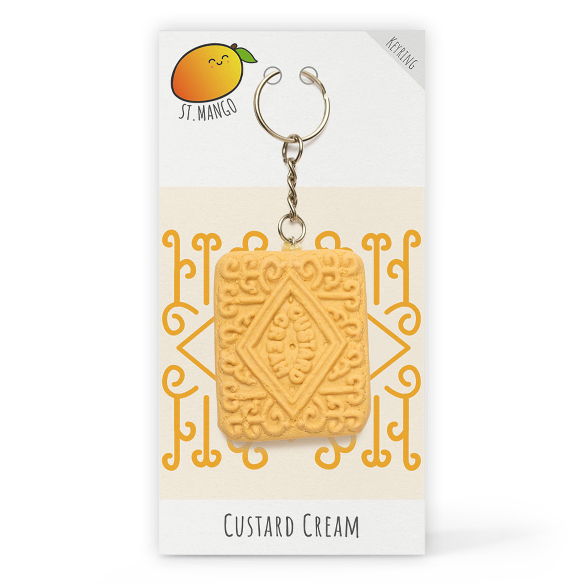 Custard cream keyring – Wee Green Place