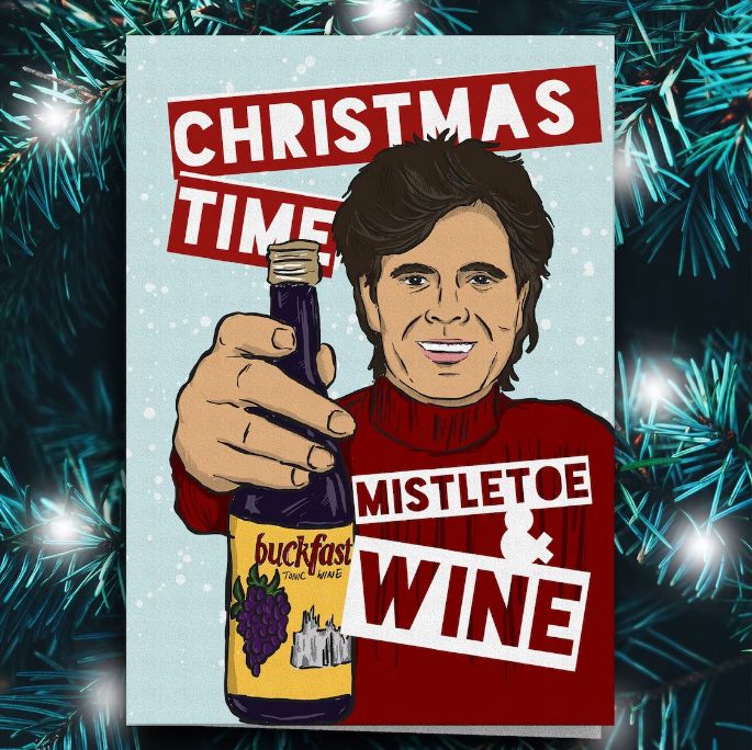 Mistletoe & wine Christmas card – Wee Green Place