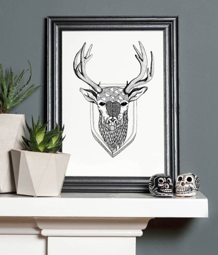 Stag A4 print – Wee Green Place