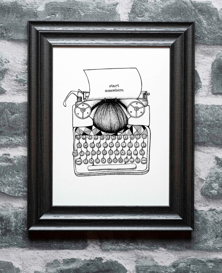 Typewriter ‘Start somewhere’ A4 print – Wee Green Place