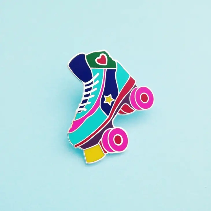 Roller skate enamel pin – Wee Green Place